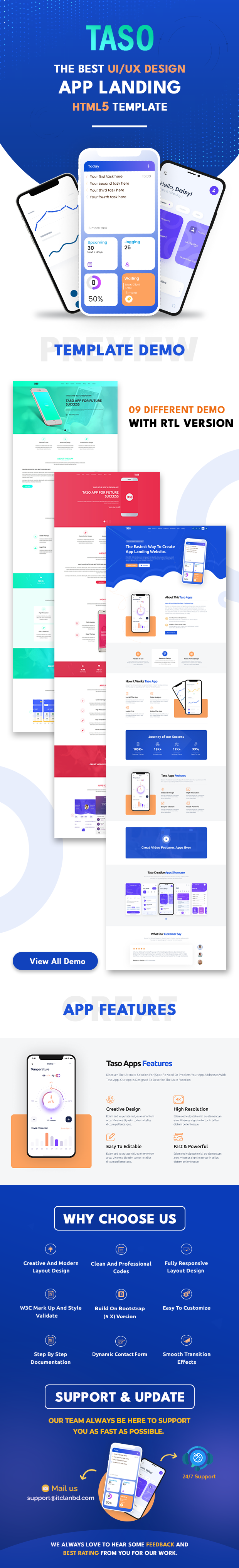 Taso - App Landing HTML5 Template | Graphicfort